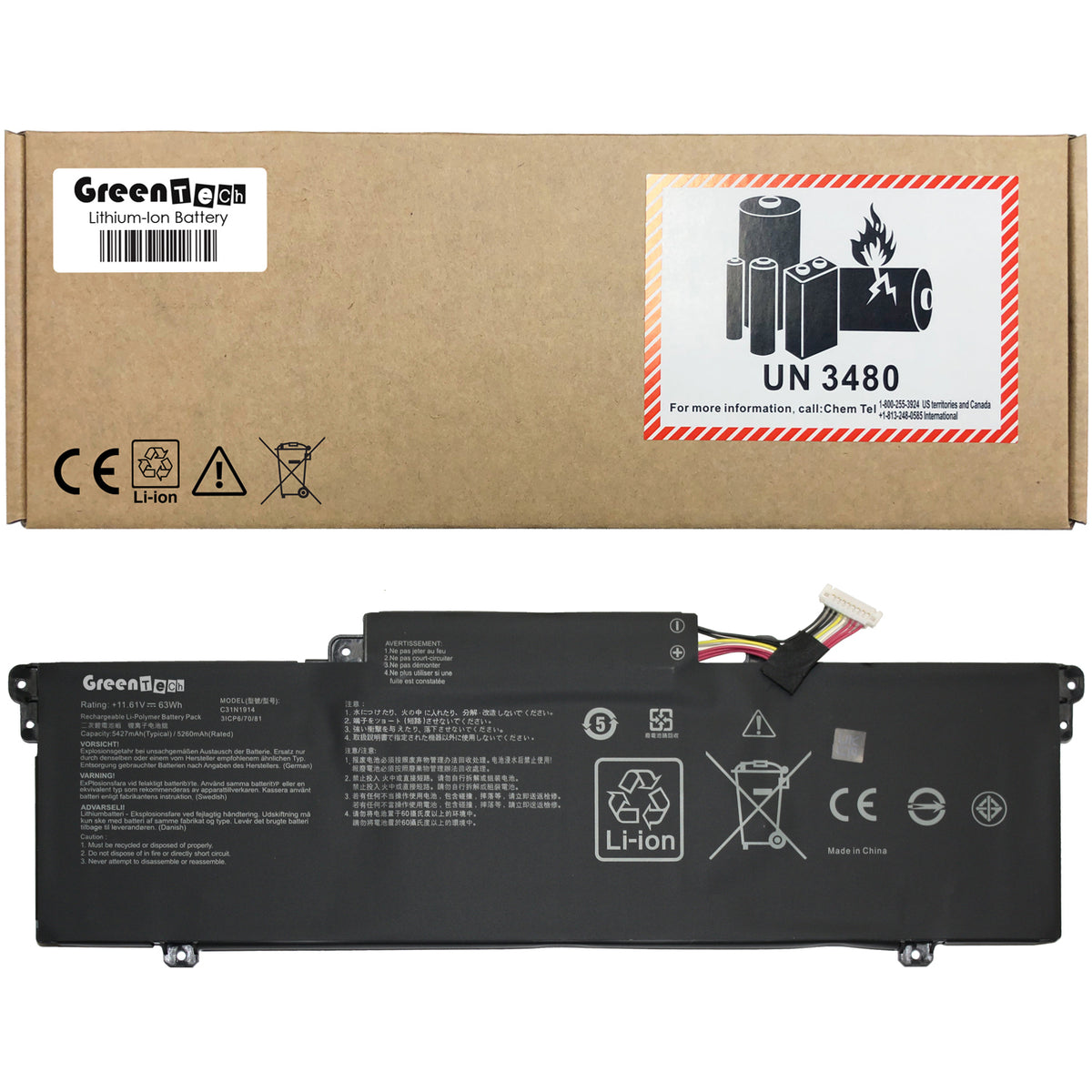 GREENTECH C31N1914 0B200-03730100 BATTERY FOR ASUS ZENBOOK UX425 UX435 ...